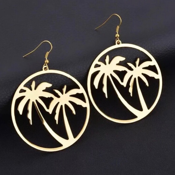 Jewelry | Large Statement Palm Tree Hoops | Poshmark